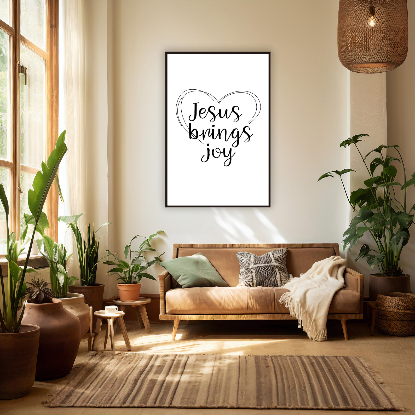 Inspirational Christian Wall Art Print, Jesus Brings Joy Digital ...