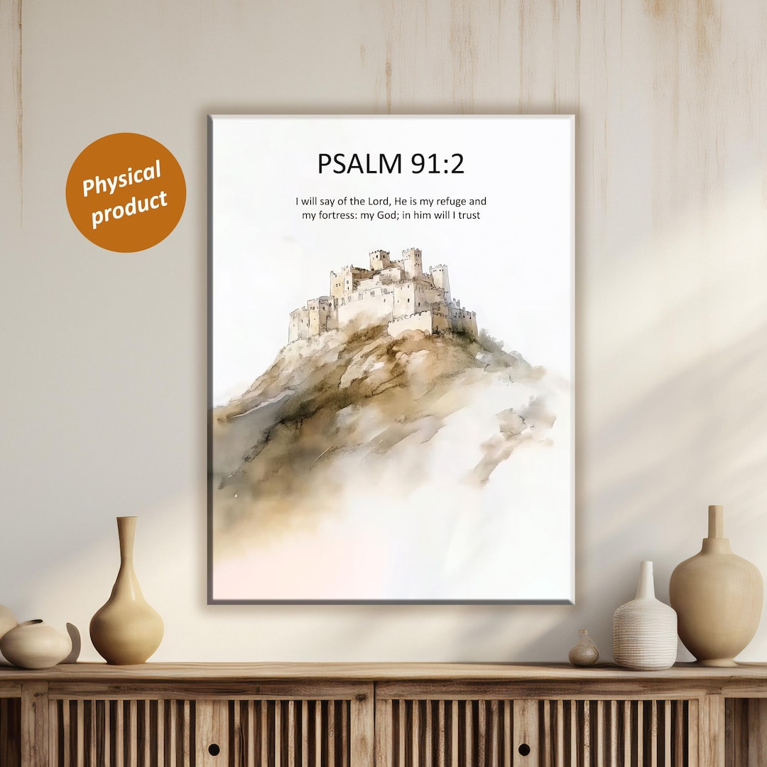 Psalm 91 Printable Painting for Living Room Decor Bible Verse Wall Art ...