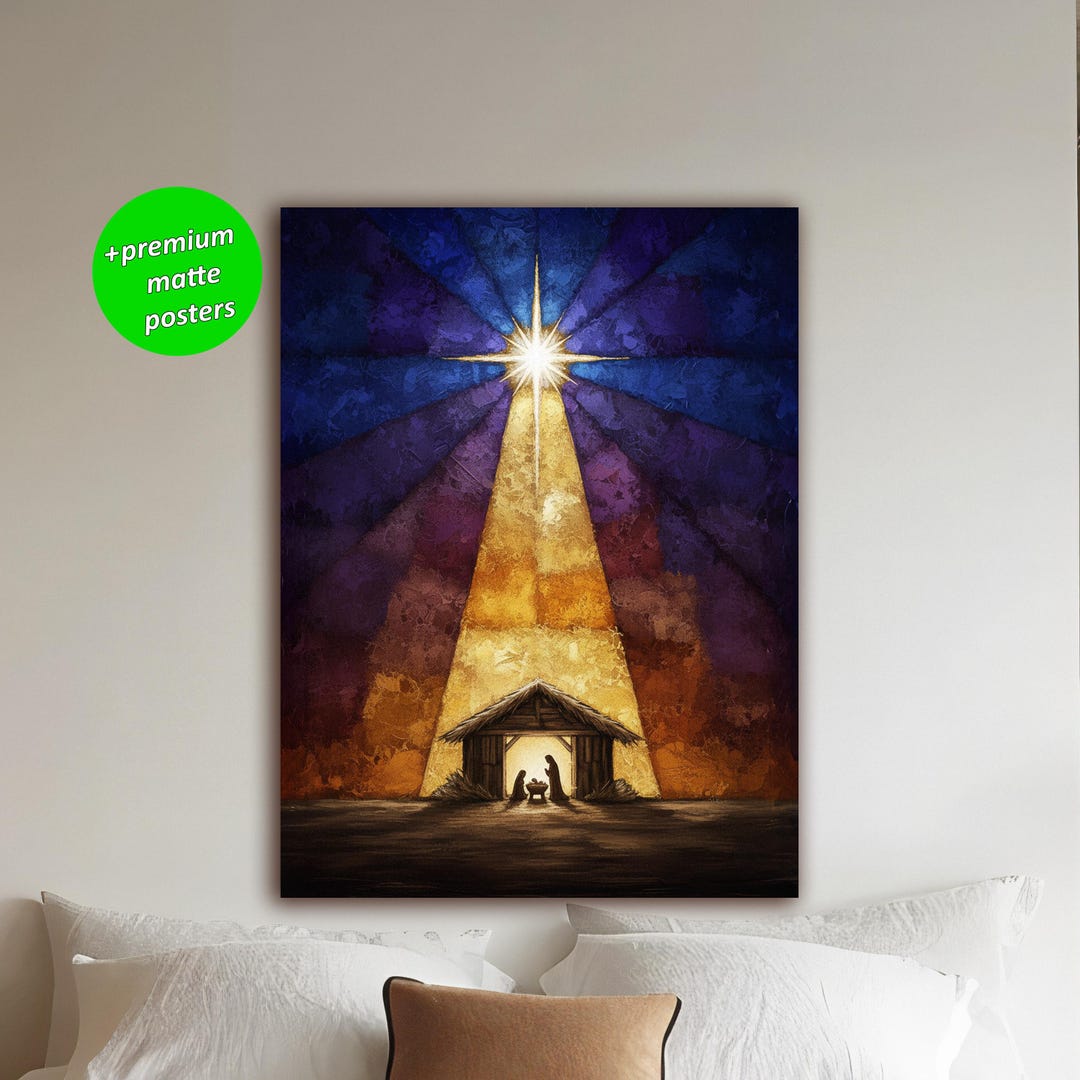 Nativity Star Holy Family Matte Vertical Poster | Religious Christmas ...