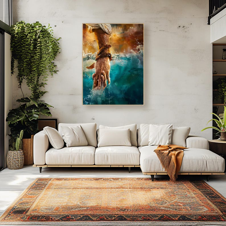 Jesus and Peter Print, Christian Scripture Wall Art (framed) - Etsy