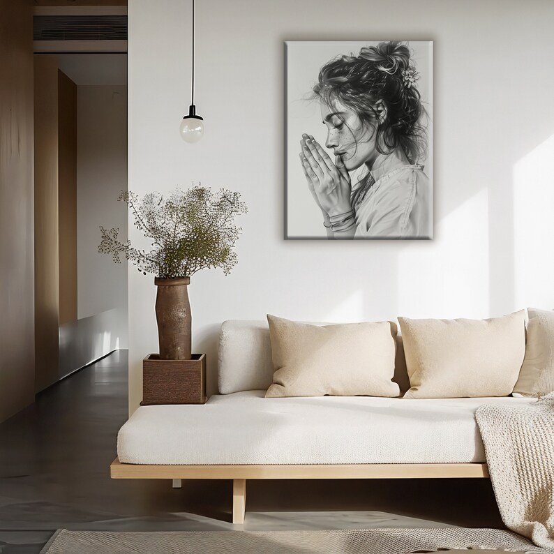 12 Christian Woman Praying Wall Art 12 Woman Praying Wall Decor Lady ...