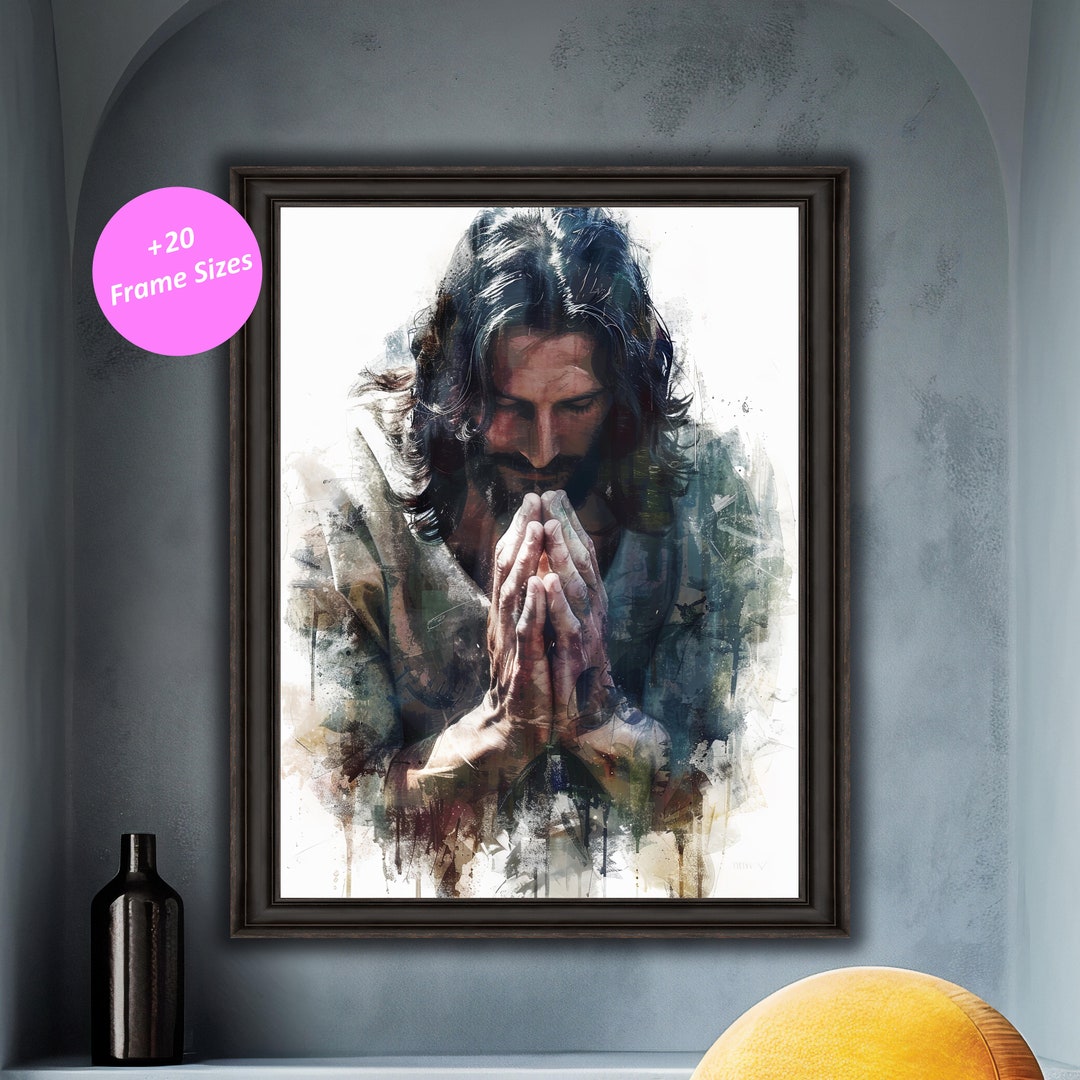 Christian Art Print of Jesus Praying, Digital Painting Download ...
