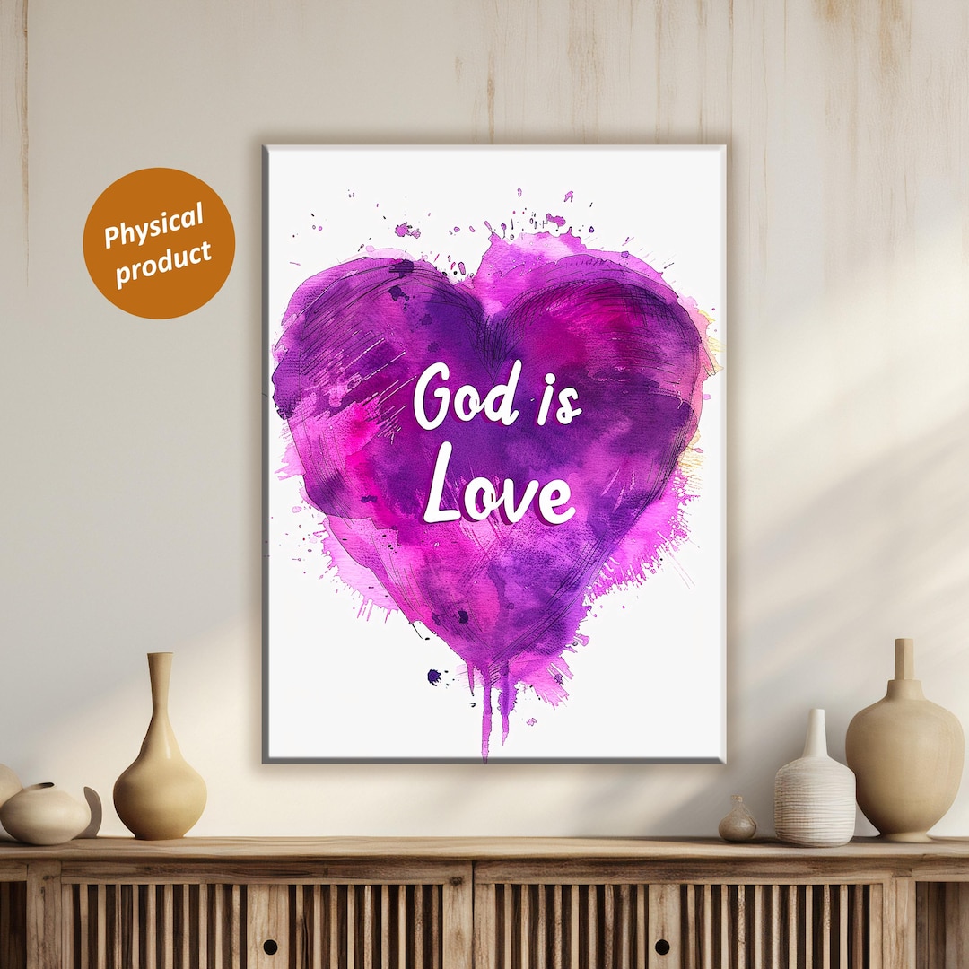 Wall Art, God is Love Print, Bible Verse Art, Motivational, Christian ...