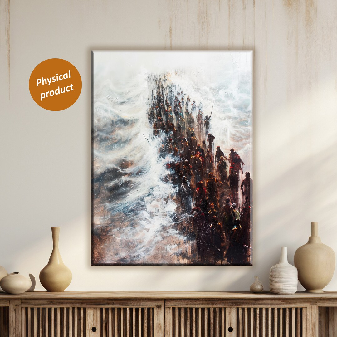Red Sea Exodus Wall Art Moses Parting Wall Decor Religious Scripture ...