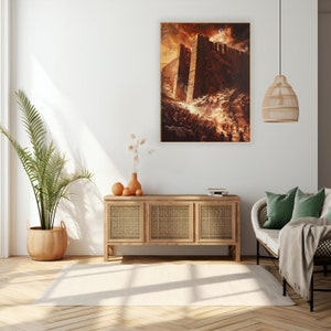Jericho Walls Crumble Print, Biblical Wall Art, Bible Story Art ...