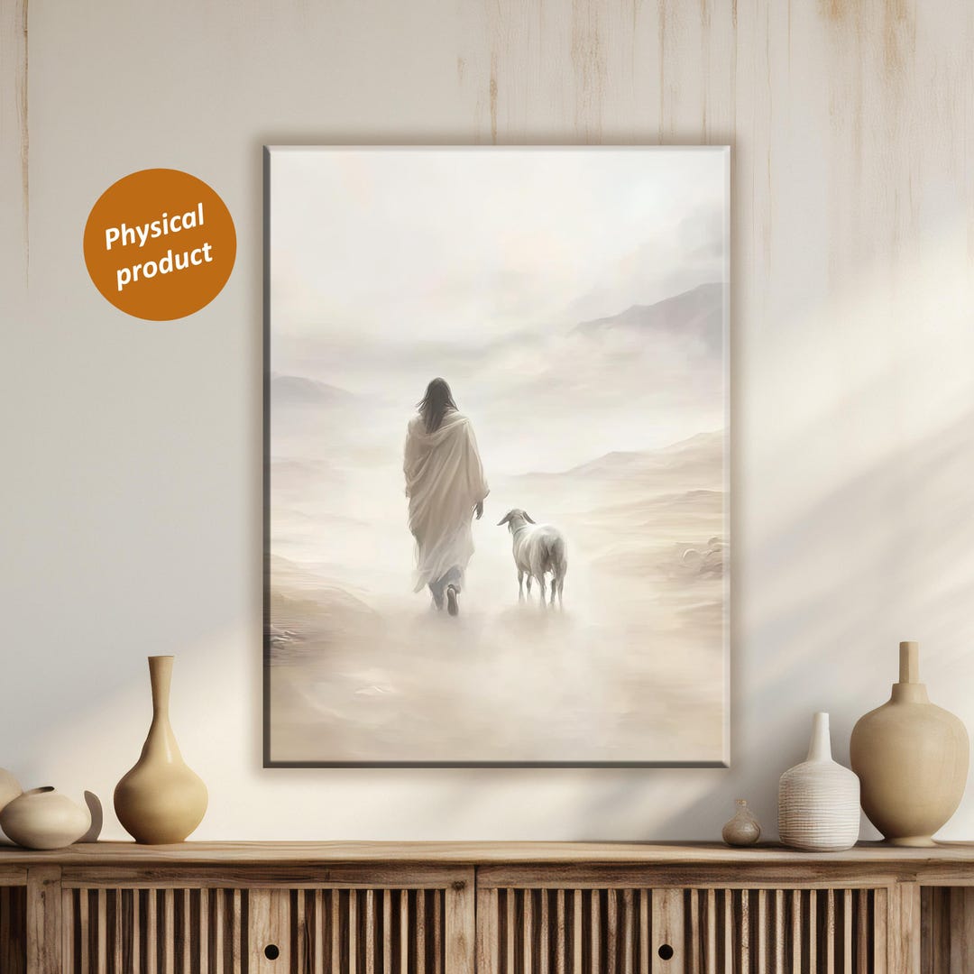 Jesus Chasing Lamb Christ Will Save the Lamb Christian Home Decor ...
