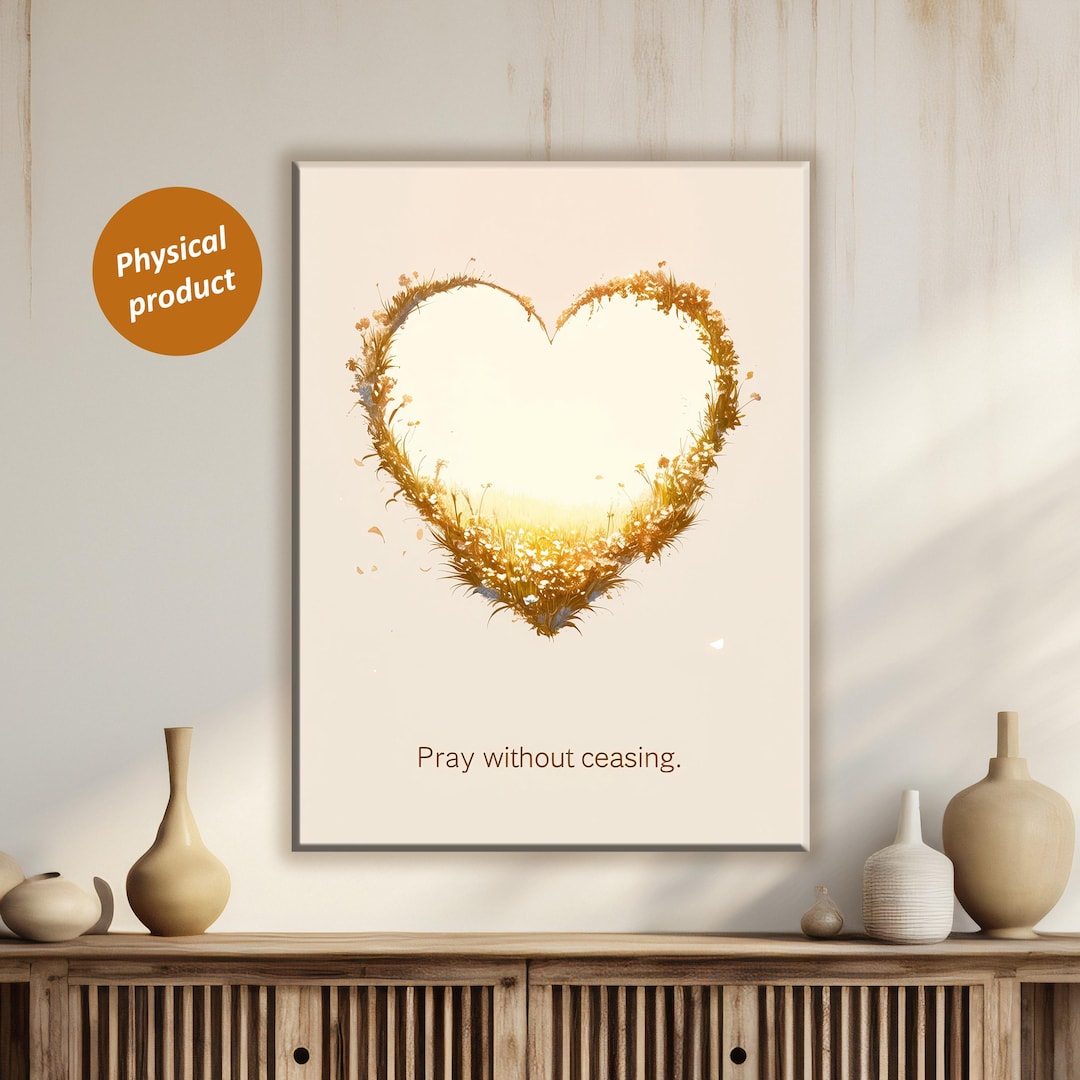 Pray Without Ceasing Wall Decor, Heart Shaped Wall Art, Pray Quote ...
