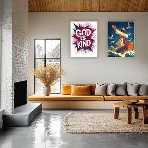 God is Kind Poster, Christian Quote Wall Art, Bible Quote Print ...