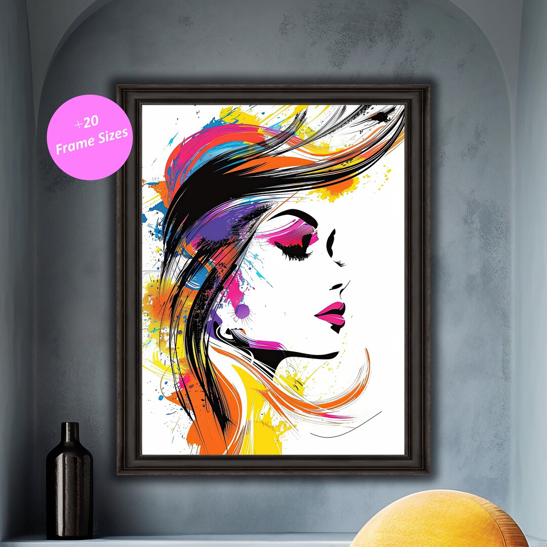 Abstract Woman Portrait Print Instant Download Printable Wall Art ...
