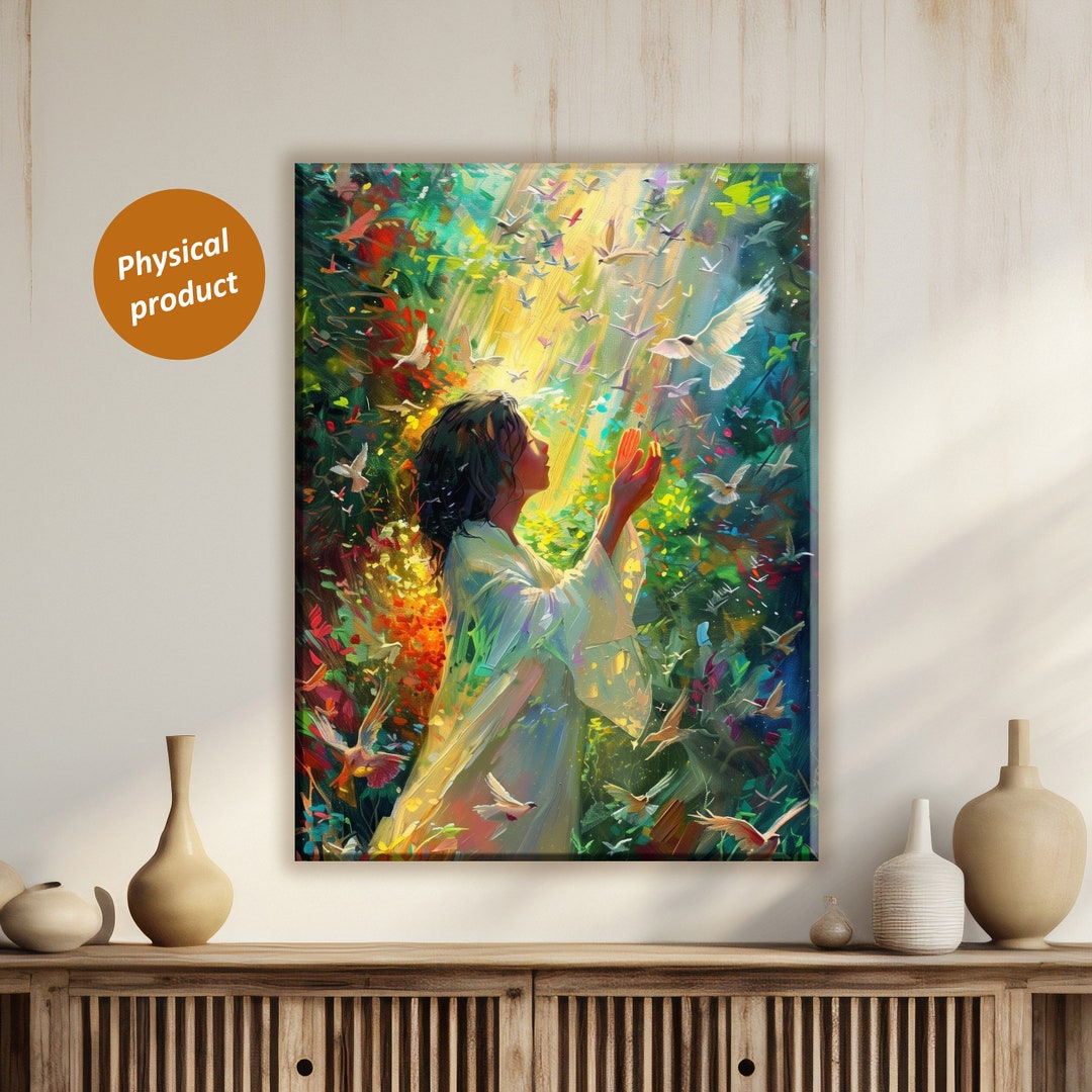 Woman Praise the Lord Painting for Wall Decor Woman Pray Painting for ...