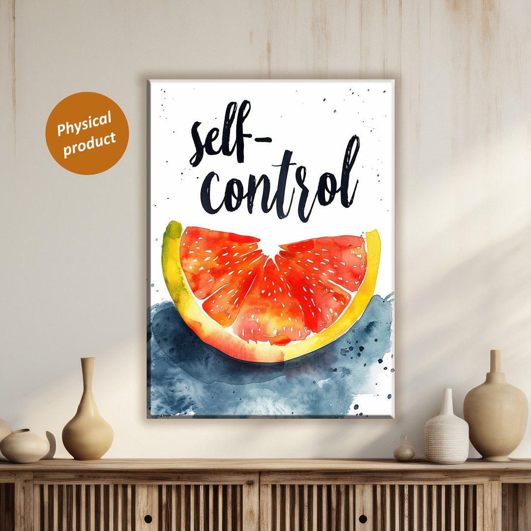 Self-control Quote Canvas Art Bible Quote Wall Decor Fruit of Spirit ...