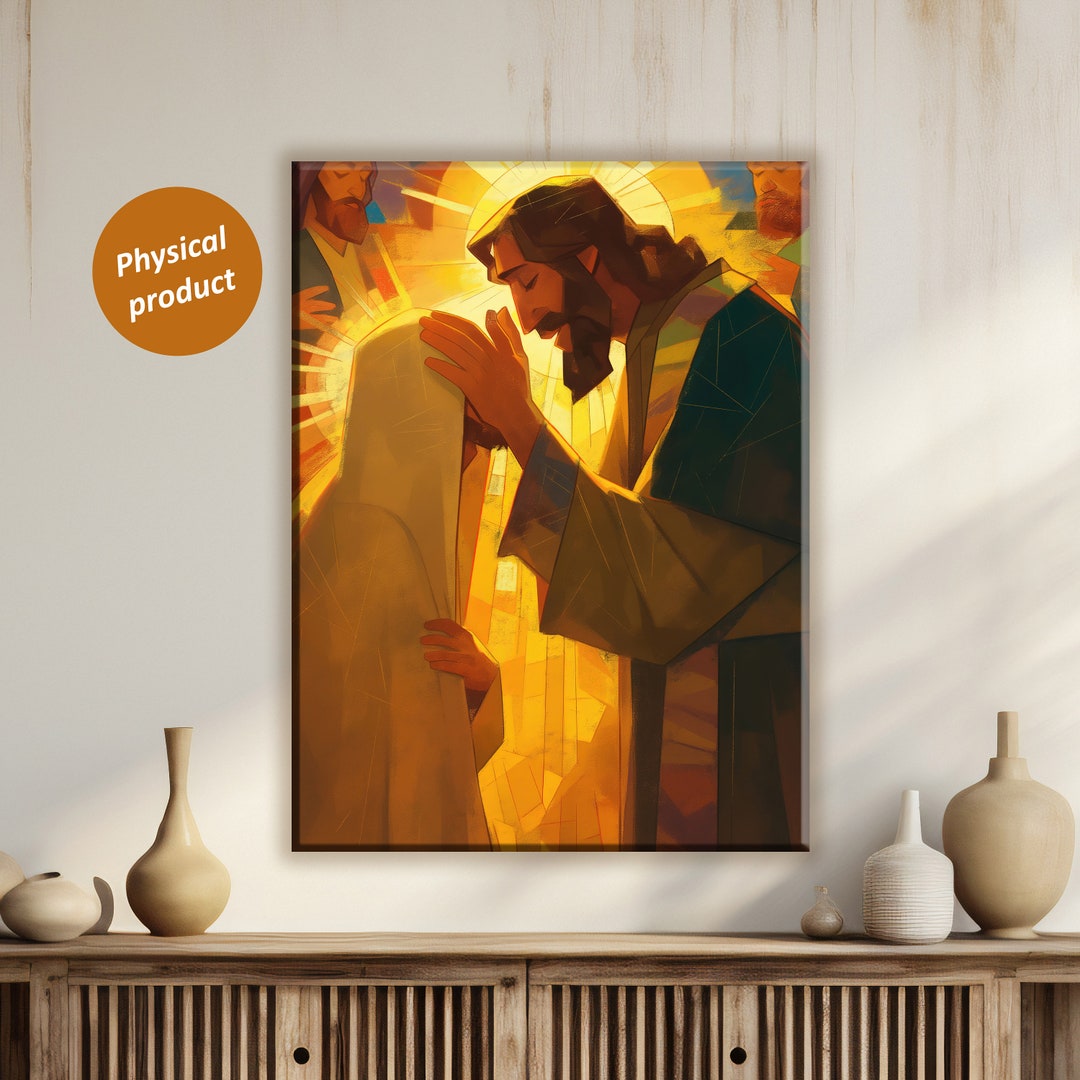 Jesus Blessing Disciples Painting Art Christian Wall Decor Jesus Print ...