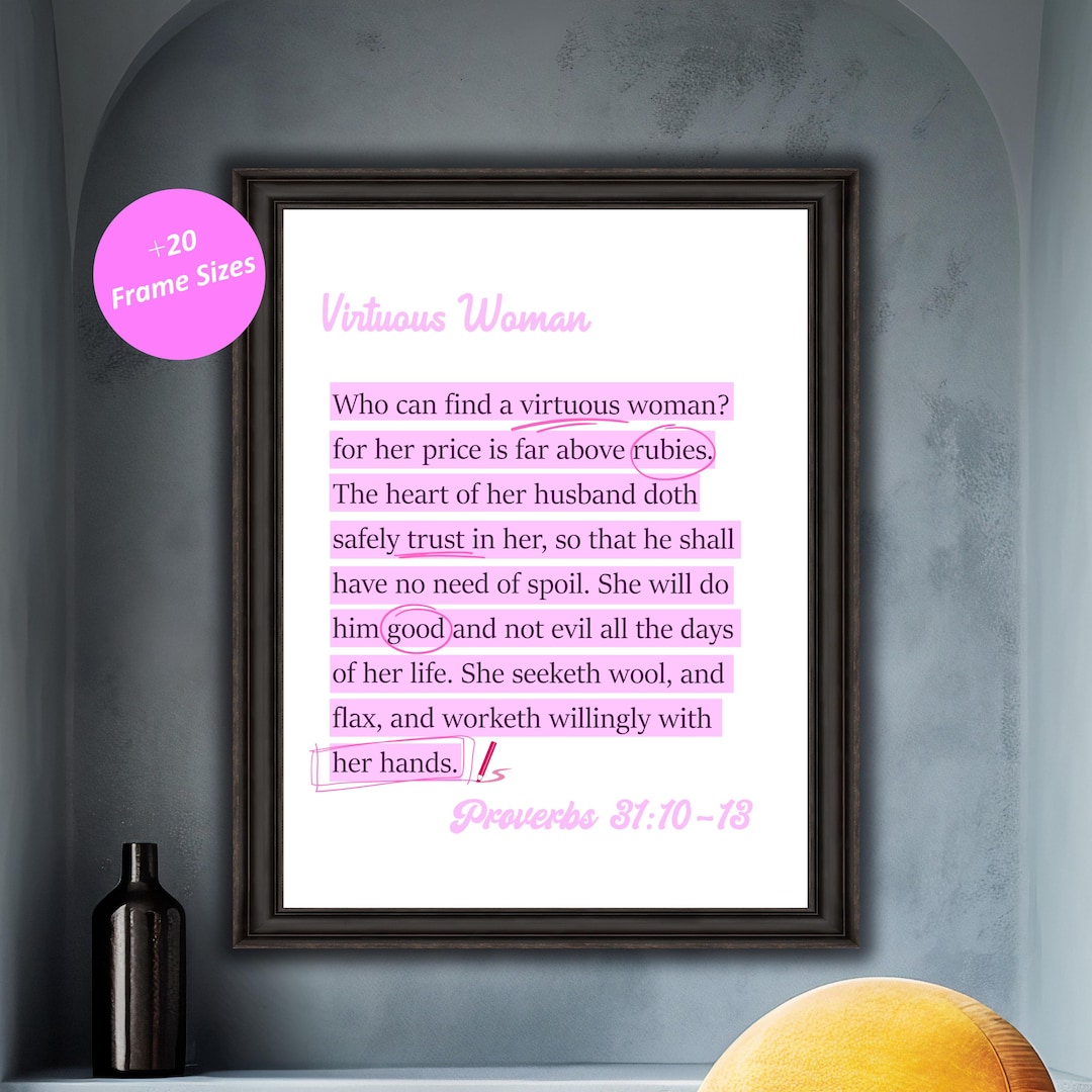 Proverbs 31 Virtuous Woman Wall Art – Christian Digital Download ...