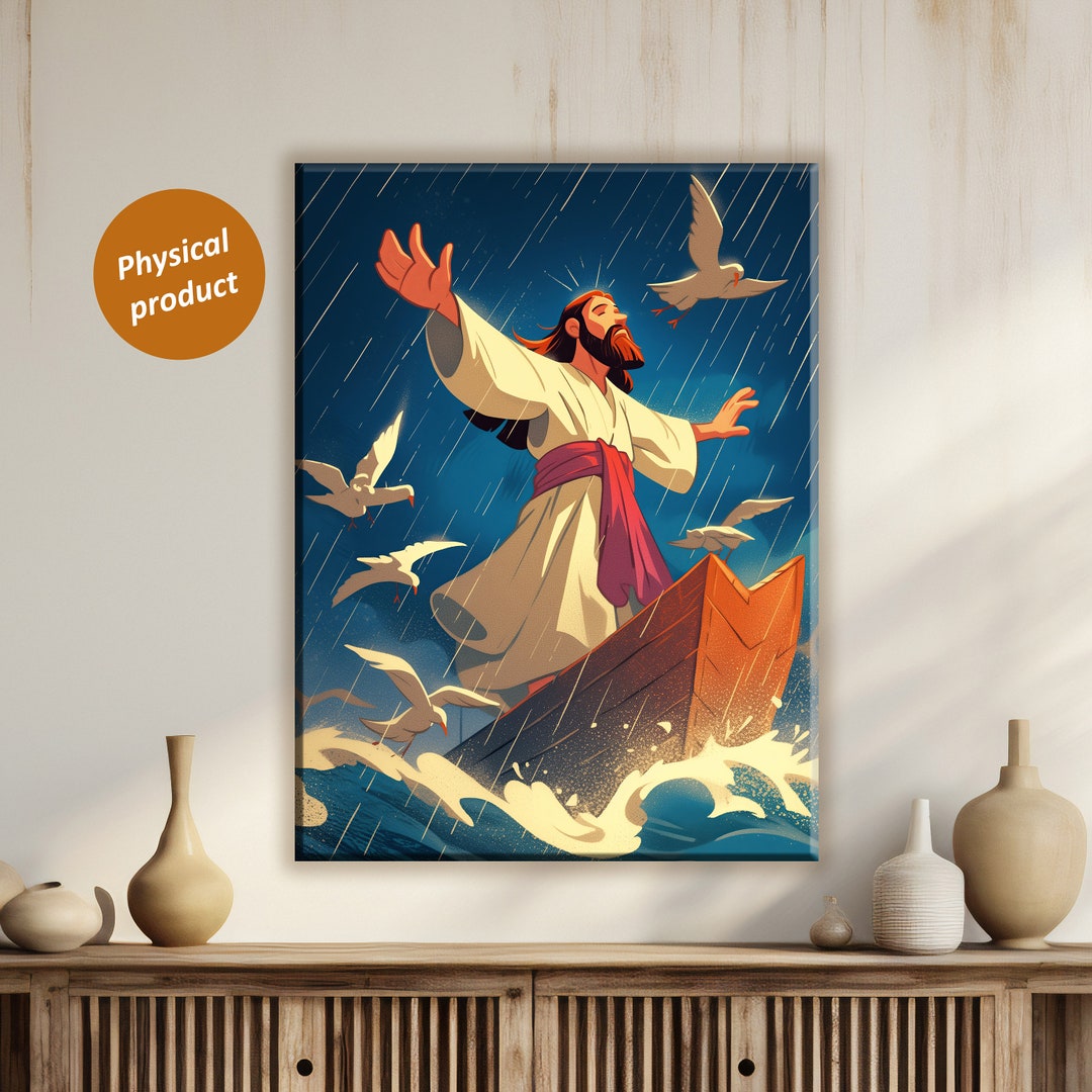 Jesus Calming Storm Wall Decor Jesus Miracle Painting Peace Be Still ...