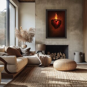 Lord's Sacrifice, Fiery Heart Digital Artwork, Jesus Illustration ...