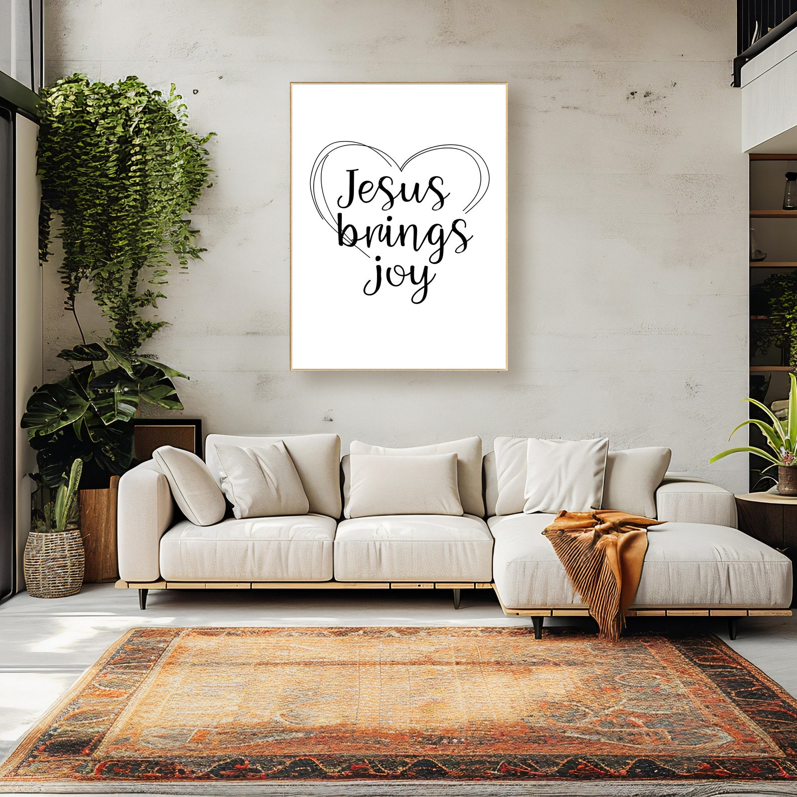 Inspirational Christian Wall Art Print, Jesus Brings Joy Digital ...