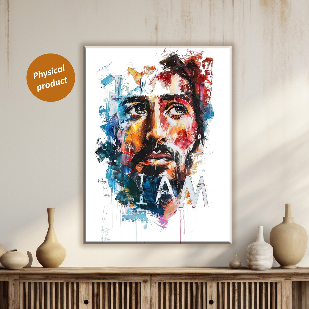 I AM Wall Art Jesus Portrait Wall Decor Christ Portrait Home Decor ...