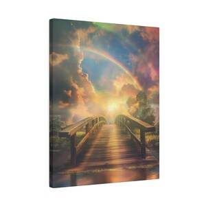 Rainbow Bridge Watercolor Painting: Nature Canvas Wall Art - Etsy