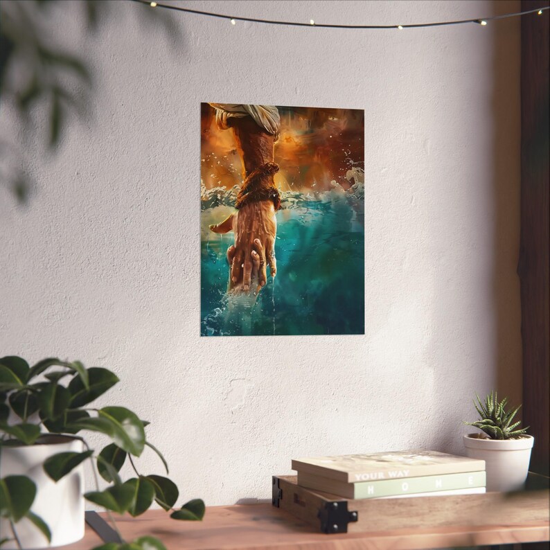 Jesus and Peter - Hands Reaching Out of Water, Fine Art Posters ...