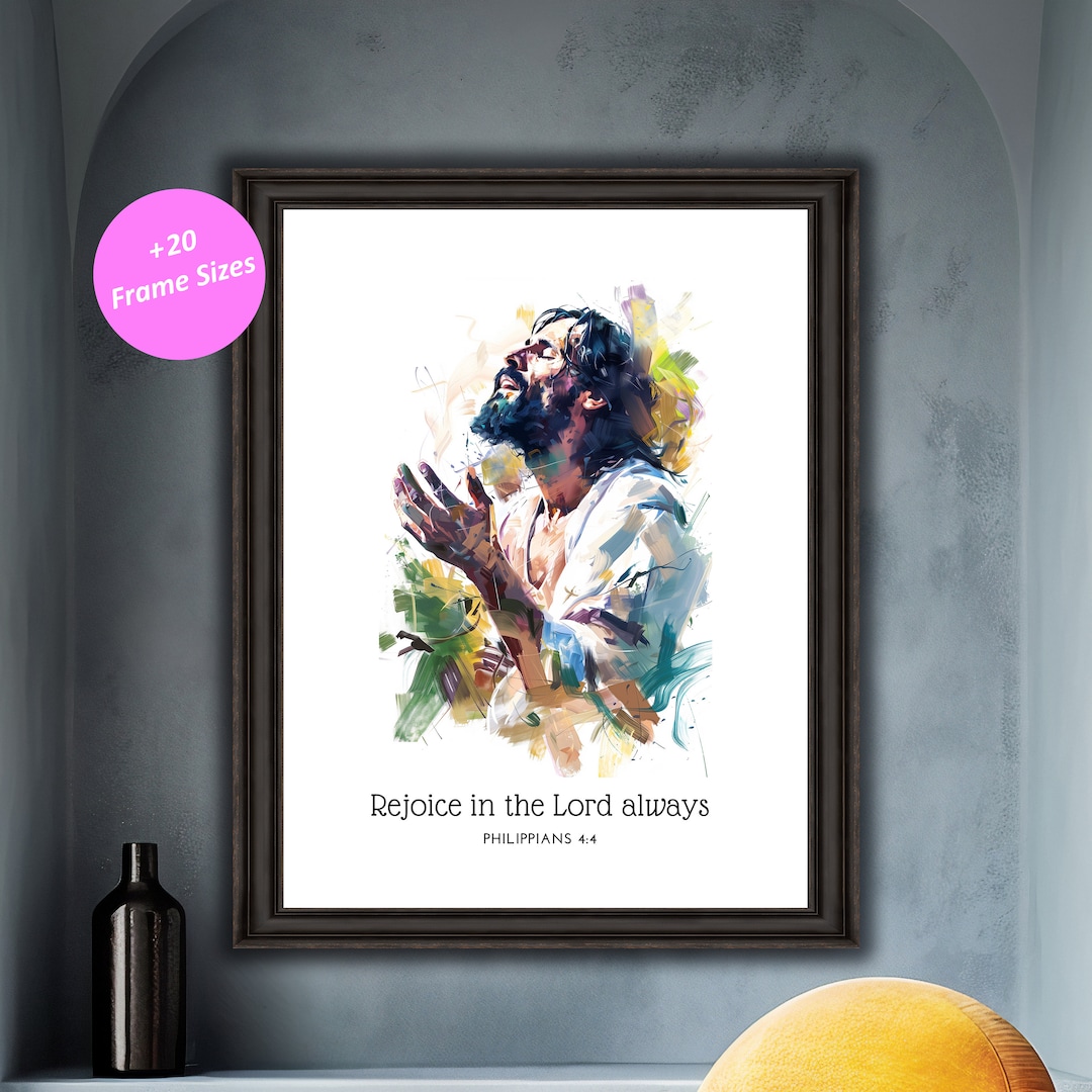 Rejoice in the Lord Always Philippians 4 4 Bible Verse Christian Wall ...