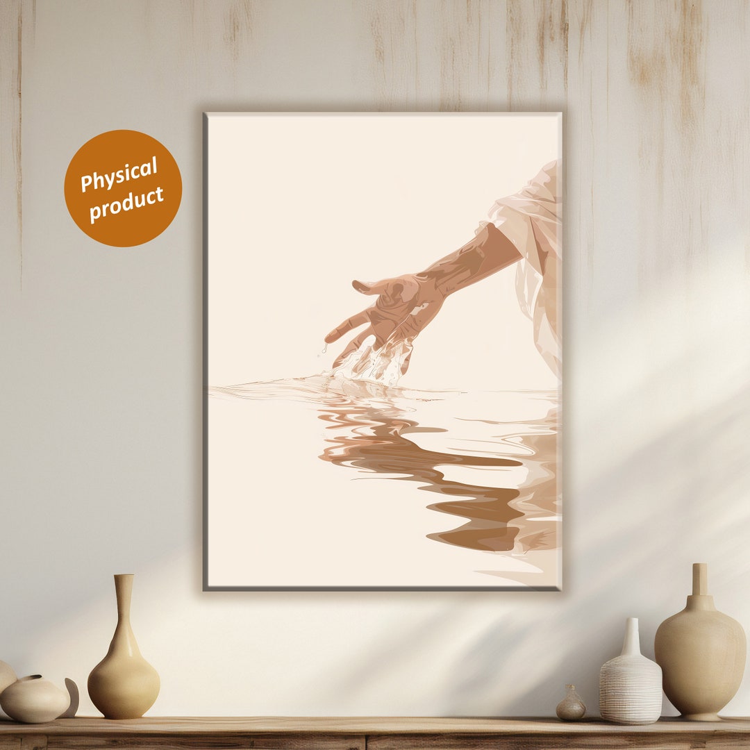 Hand of God Wall Decor Jesus Reaching Into Water Art God and Man Hand ...