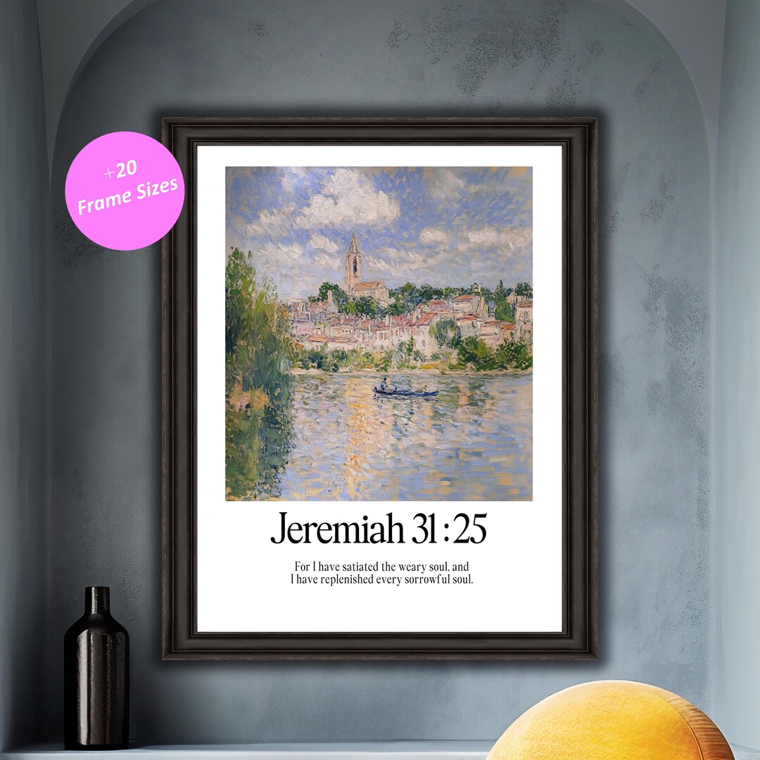 Bible Verse Wall Art Digital Download, Jeremiah 31:25 Printable ...