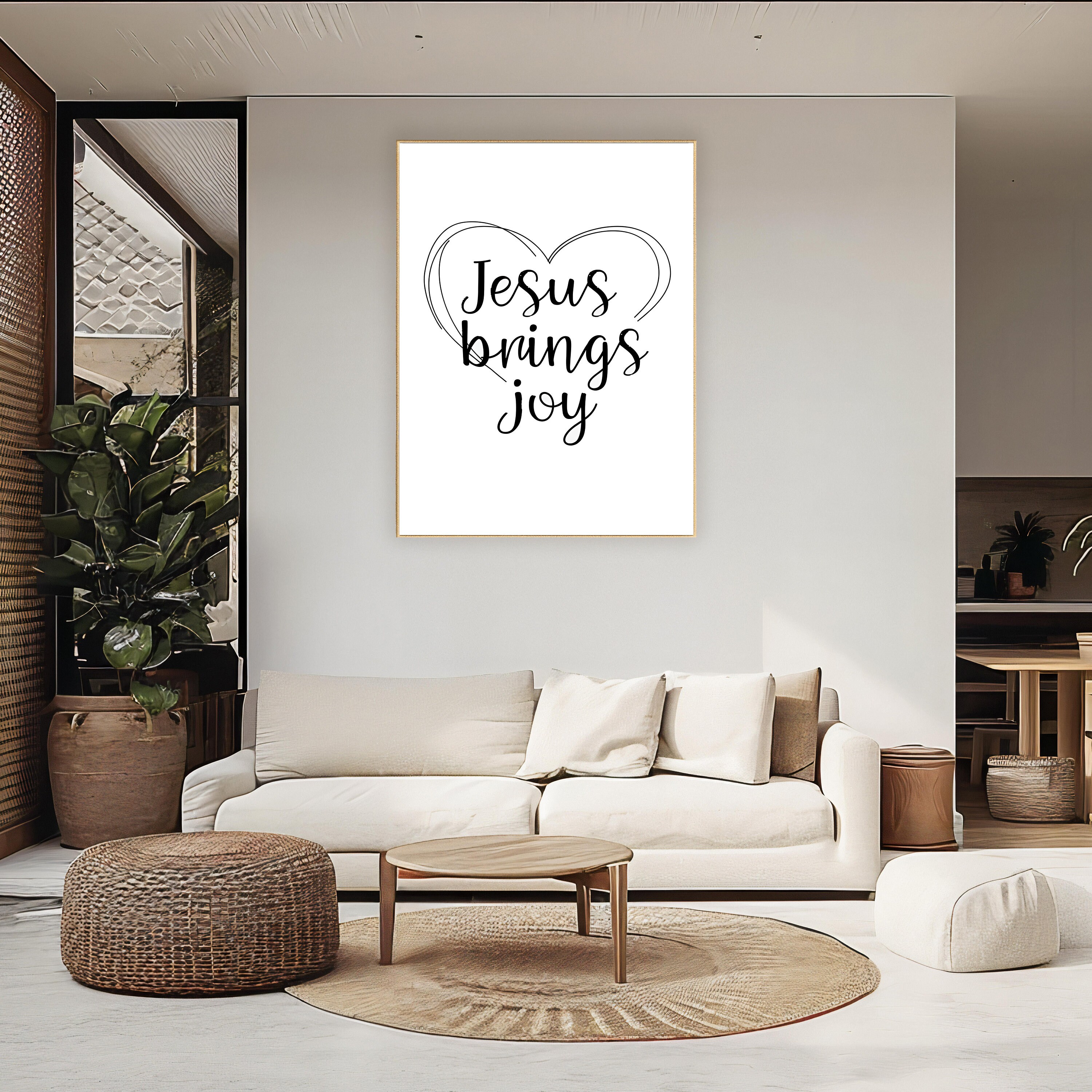 Inspirational Christian Wall Art Print, Jesus Brings Joy Digital ...