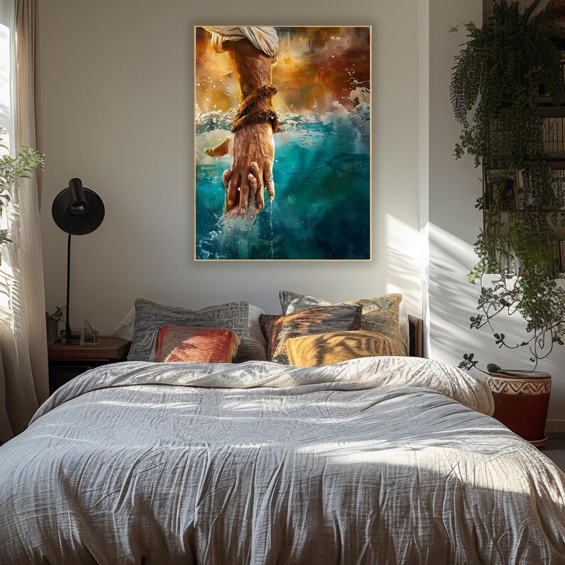 Jesus and Peter Print, Christian Scripture Wall Art (framed) - Etsy