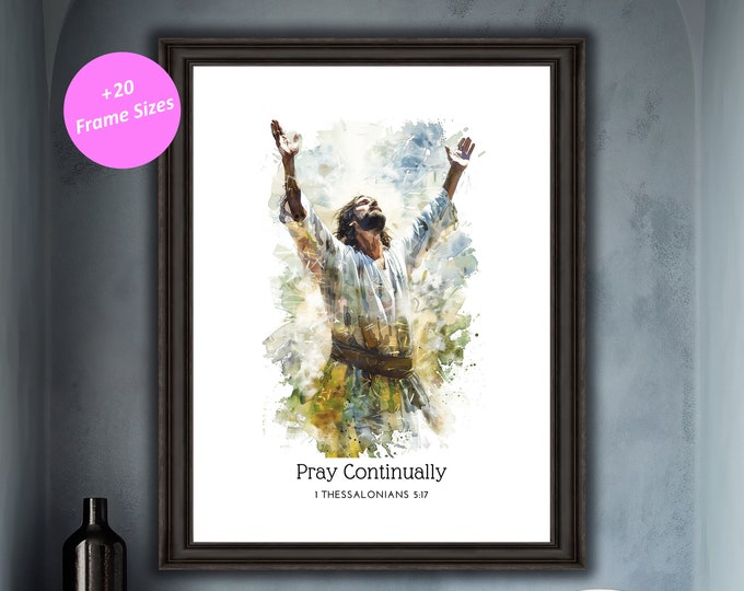Christian Pray on It Prayer Wall Art Boho Coastal Decor Digital ...