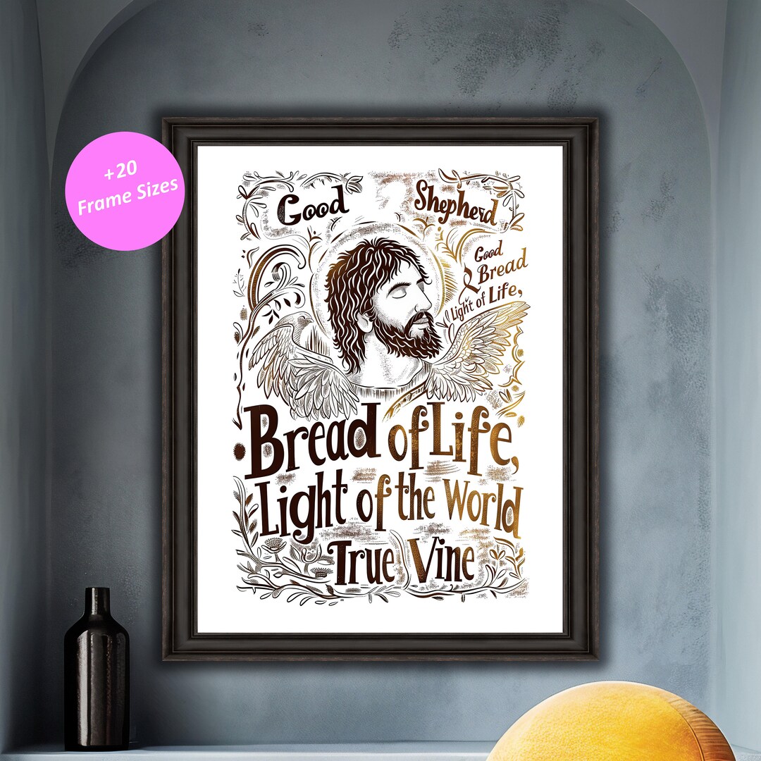 Christian Wall Decor, Jesus Christ Print, Bible Verse Art, Religious ...