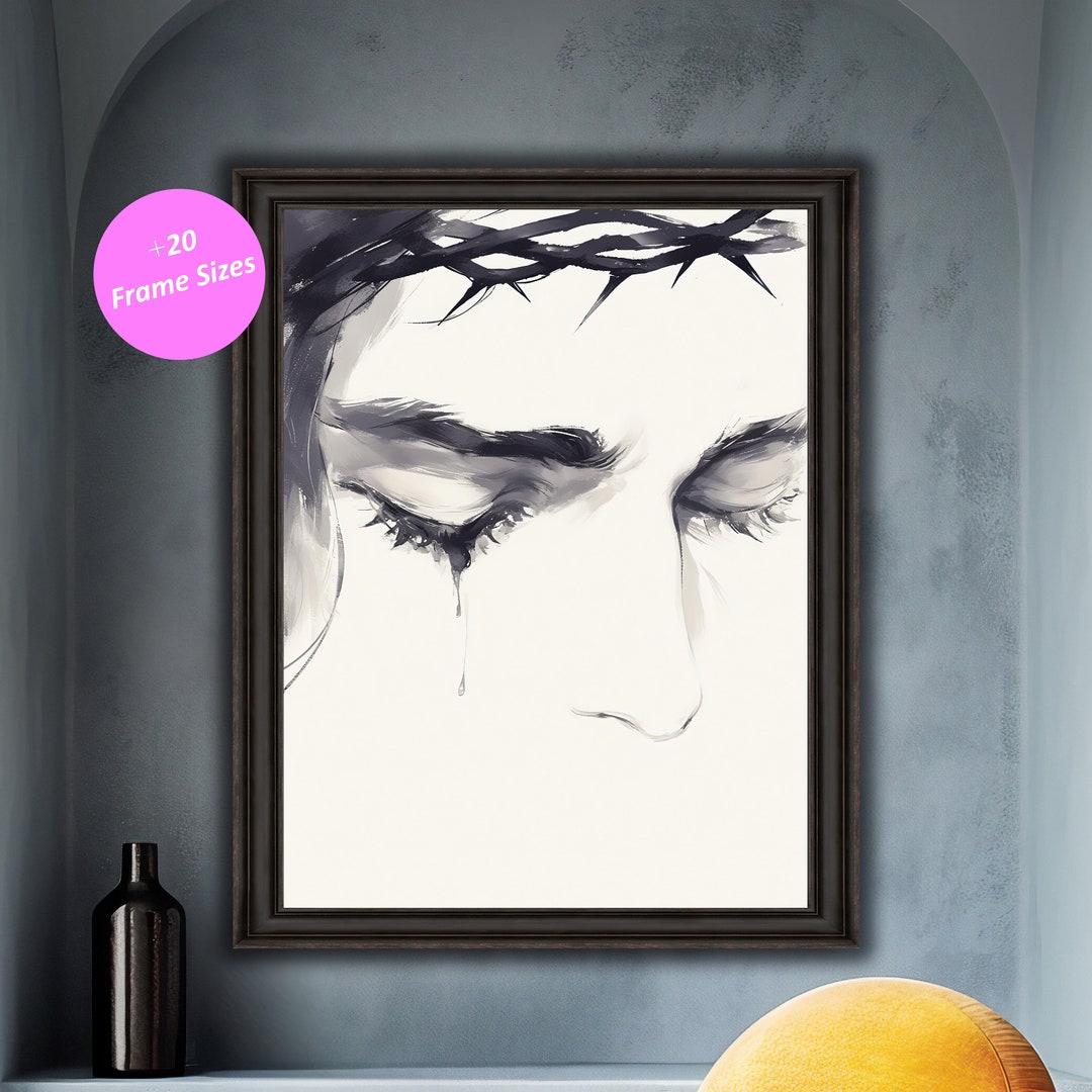 Jesus Wept Art Print: Minimalist Christian Wall Decor (digital Download ...