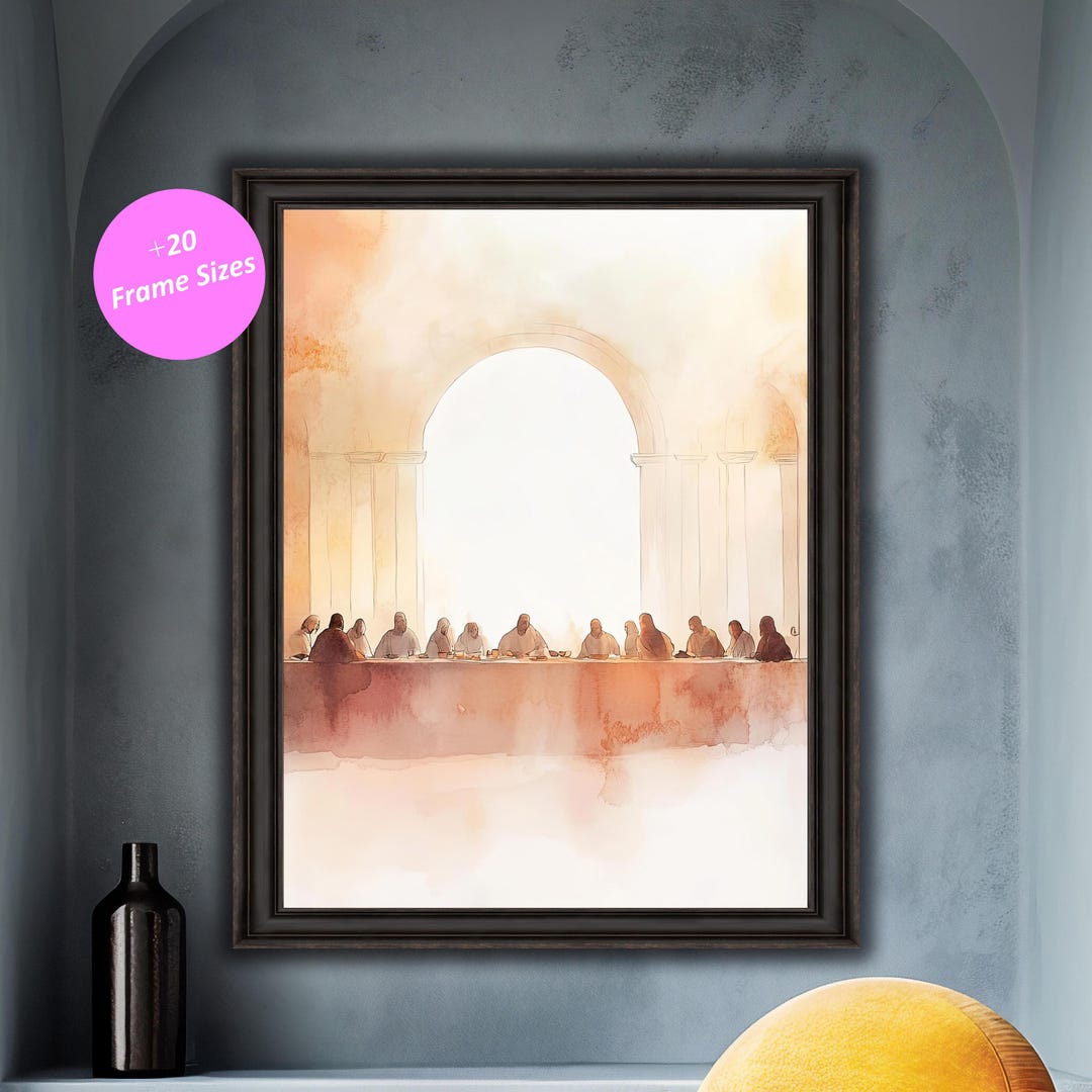 Last Supper Digital Art Print, Religious Wall Decor, Home Decor ...
