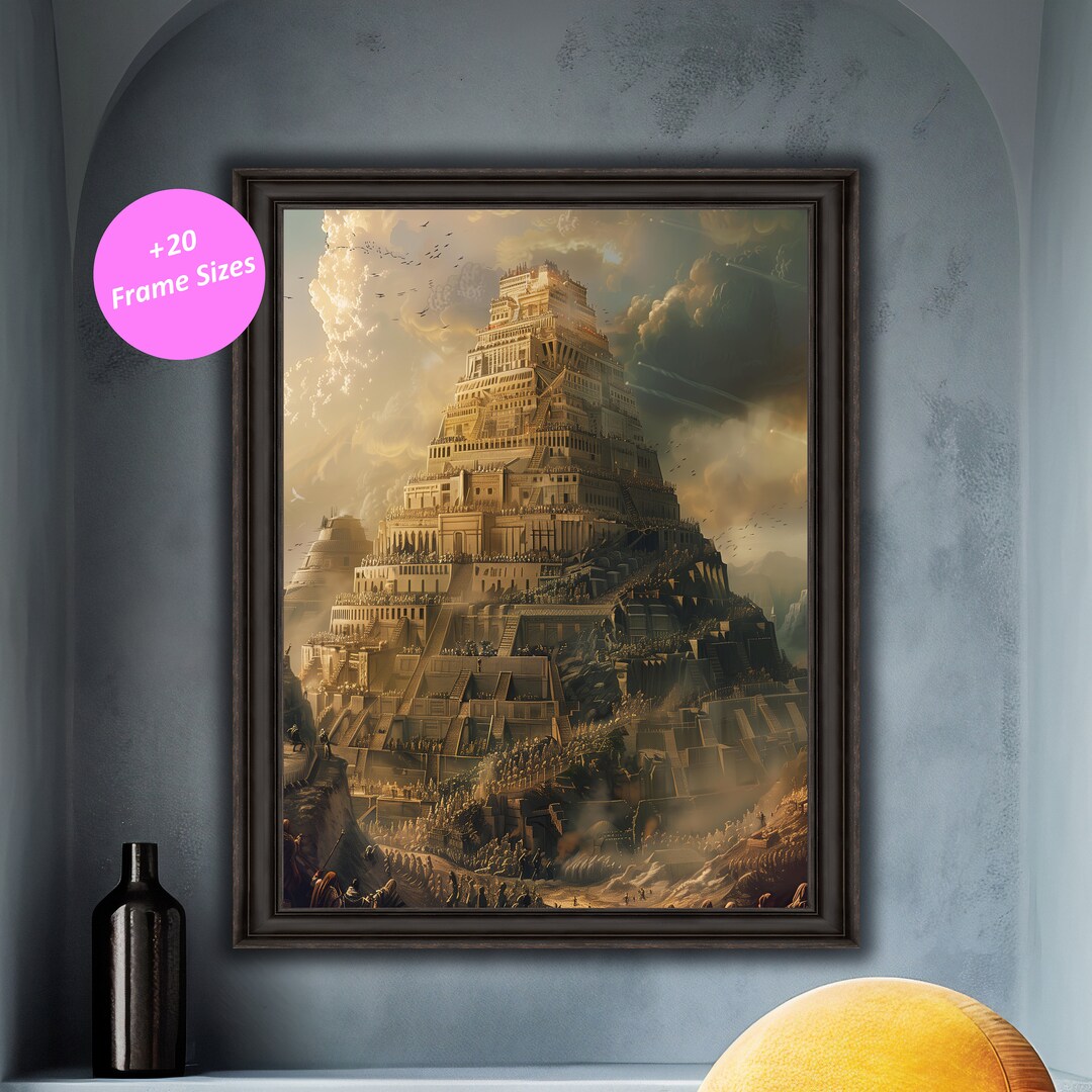 The Tower of Babel Digital Art Print, Tour Downloadable Wall Art, Epic ...