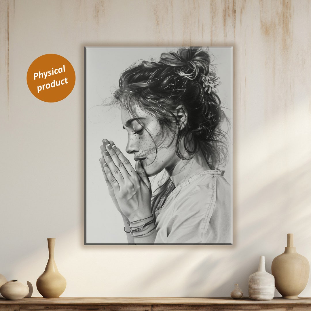 12 Christian Woman Praying Wall Art 12 Woman Praying Wall Decor Lady ...