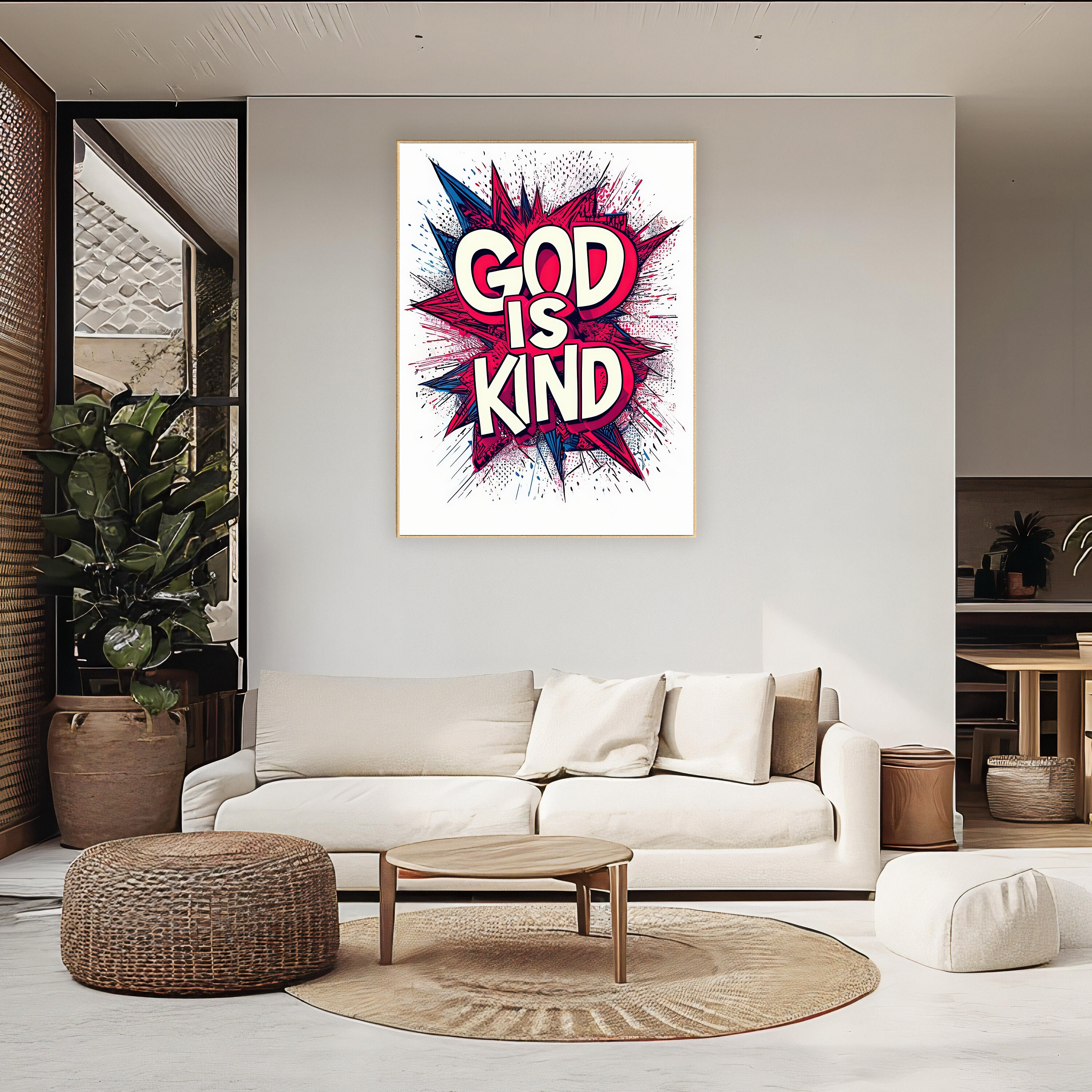 God is Kind Poster, Christian Quote Wall Art, Bible Quote Print ...