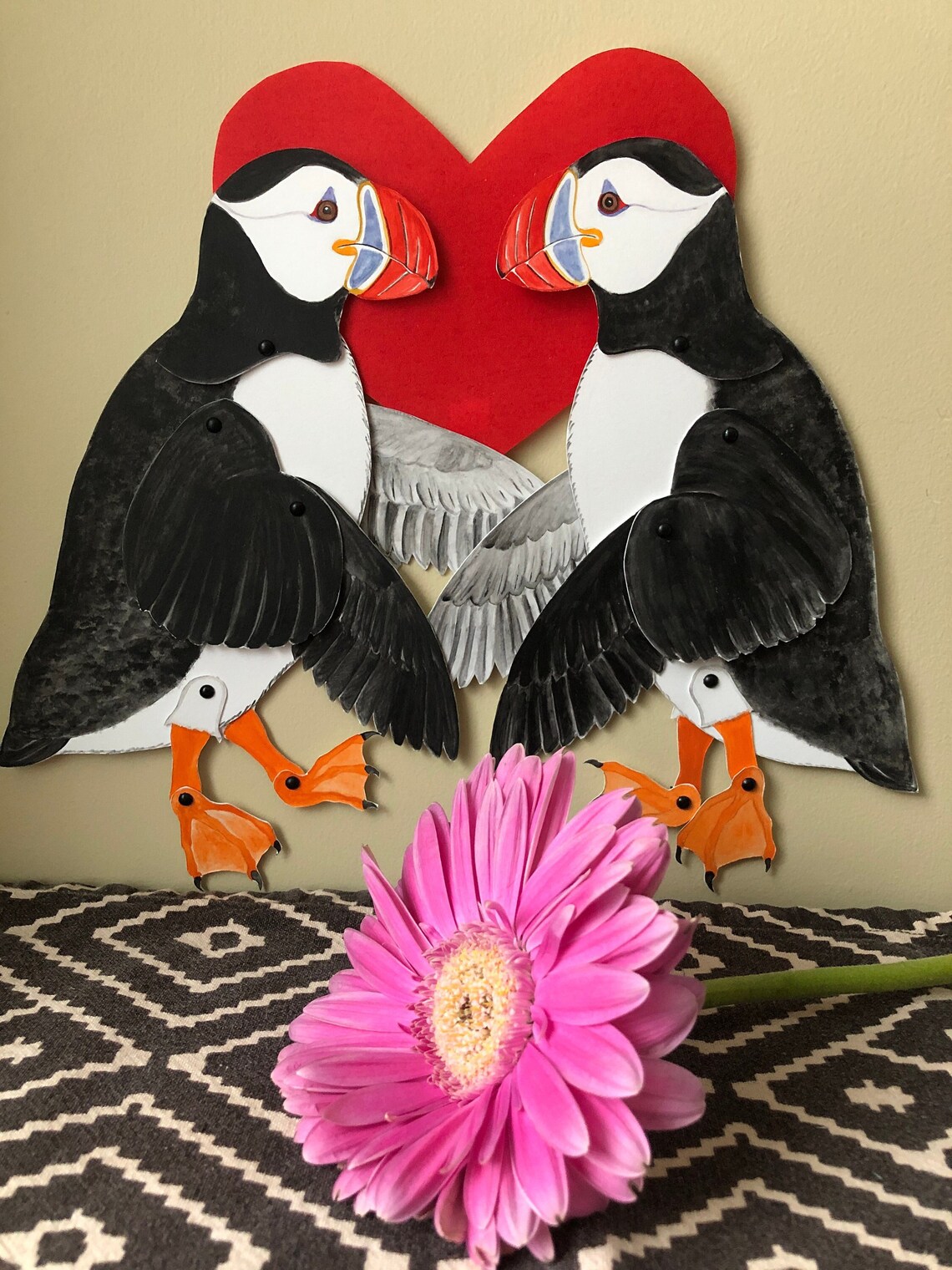 Puffins, Articulated Figure Kit, Articulated Bird, Paper Doll, DIY ...