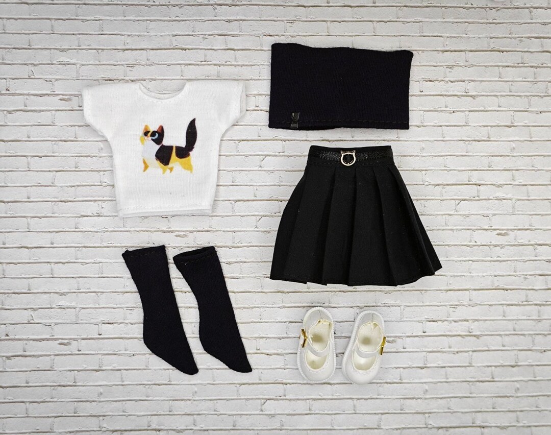 Azone Doll Clothes Kawaii Kitty Set 5 Pcs - Etsy