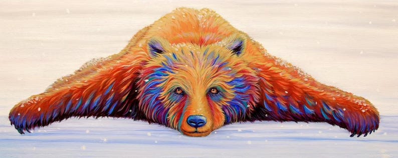 Winter Bear Signed Canvas Print - Etsy