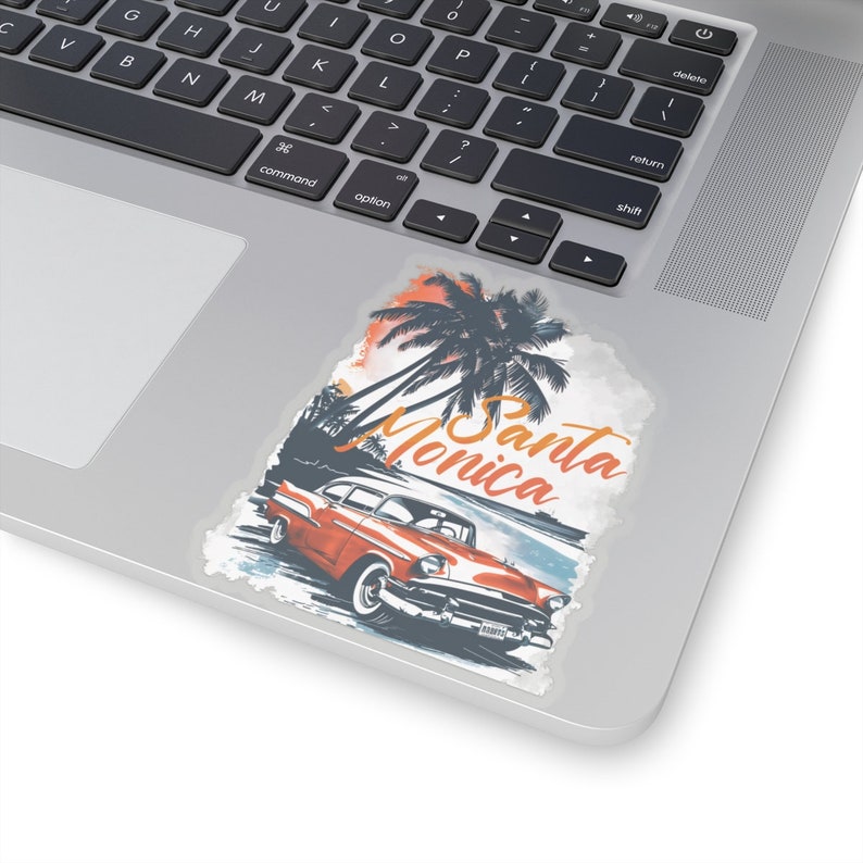 Santa Monica Classic Car Sticker | Vintage Style Sticker | Retro ...