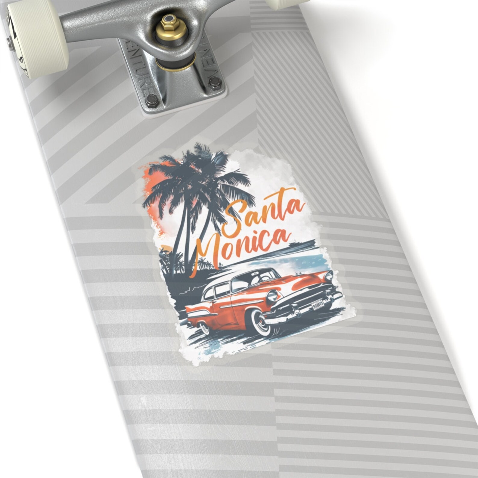 Santa Monica Classic Car Sticker | Vintage Style Sticker | Retro ...