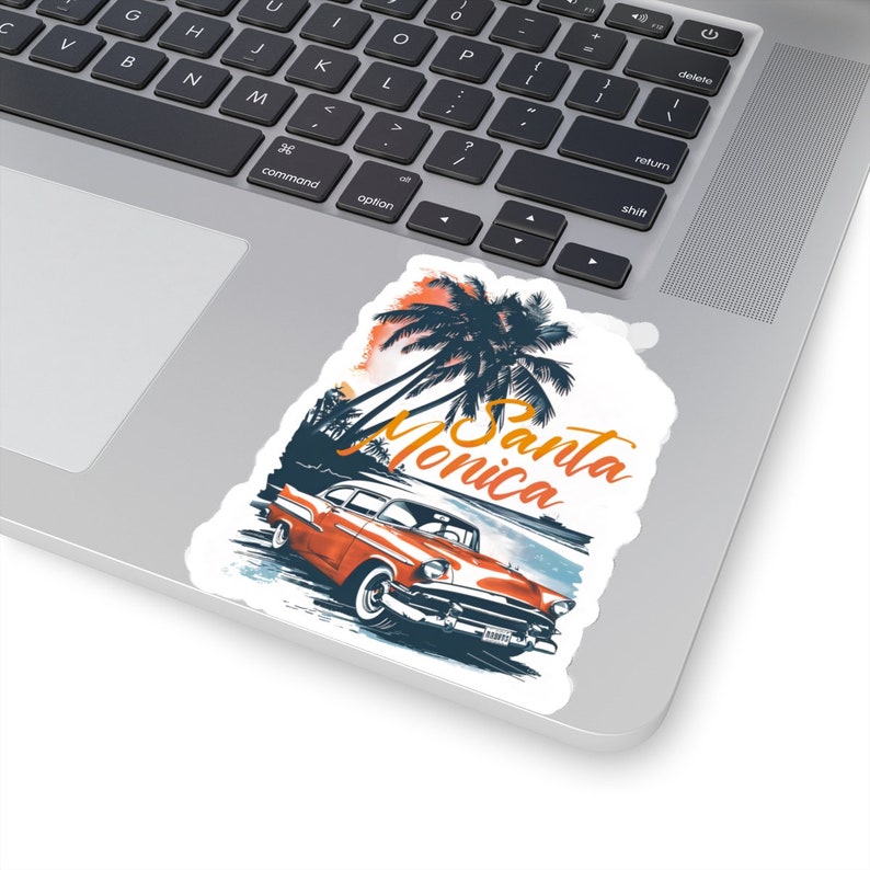 Santa Monica Classic Car Sticker | Vintage Style Sticker | Retro ...