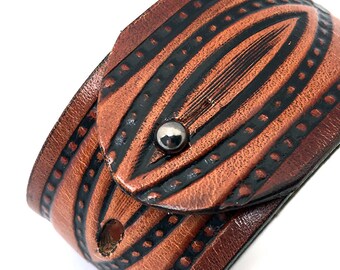 Leather wristband | Etsy