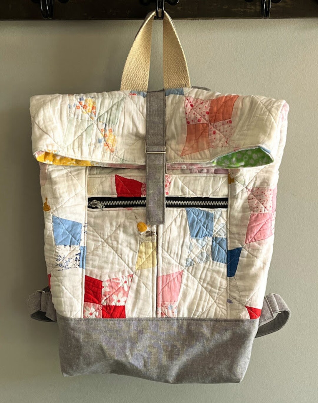 Vintage Quilt Roll Top Range Backpack, One of a Kind - Etsy