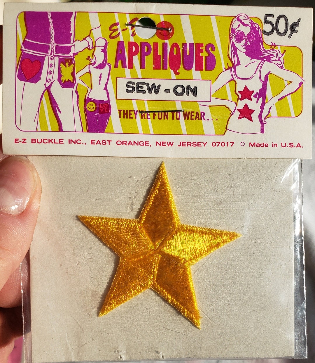 Gold Star Celestial Vintage Embroidery Patch NEW Unopened Original ...
