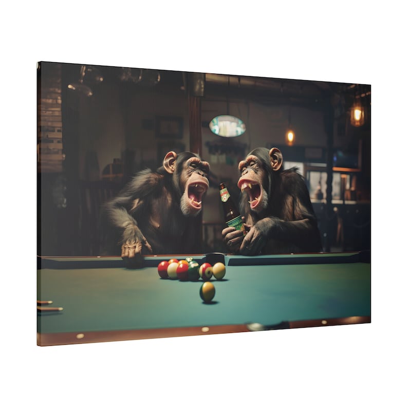 Laughing Monkeys Wall Art Matte Canvas - Etsy