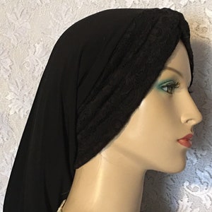 Black Turban Snood Head Covering for Women - Renaissance Modesty Wear ...