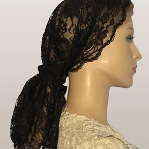 Black Lace Snood, Victorian Style With Lace Ties, Women Hair Accessory ...