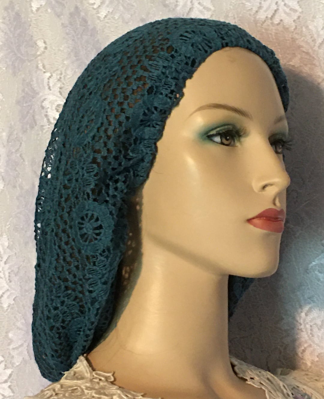 JADE Crocheted Snood Headcovering | CROCHET LOOK Snood | Hair Snood ...