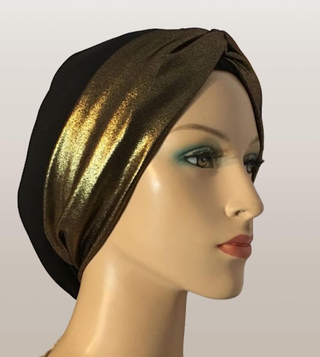 Gold Turban Snood Head Covering, Women Hair Snoods, Tichel Scarf ...