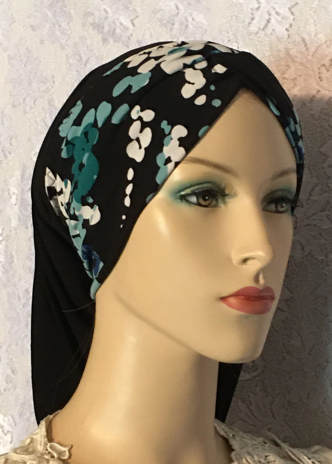 Shades of Blue Turban Snood Head Covering Women Hair Snoods Tichel ...